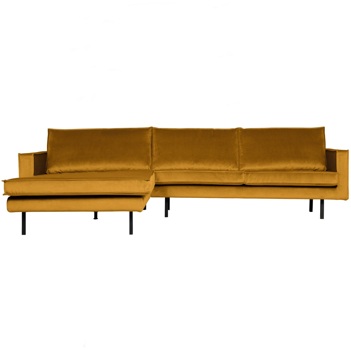 Rodeo Chaise Longue Bank Links Velvet Oker – PureWonen